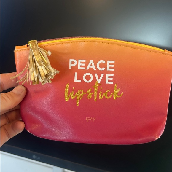 ipsy | Bags | Ipsy Gradient Cosmetic Bag With Gold Accents Peace Love ...